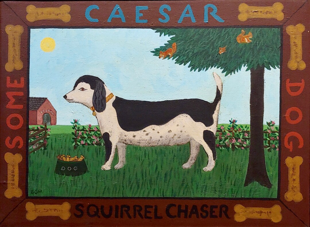 Barbara Chipman Moment -caesar the Jack Russel Dog -naive Oil Painting ...