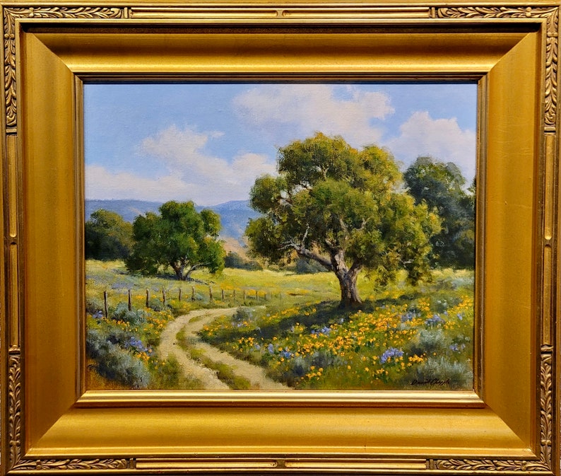 David Chapple -poppy Fields in a Gorgeous California Oak Landscape-oil ...