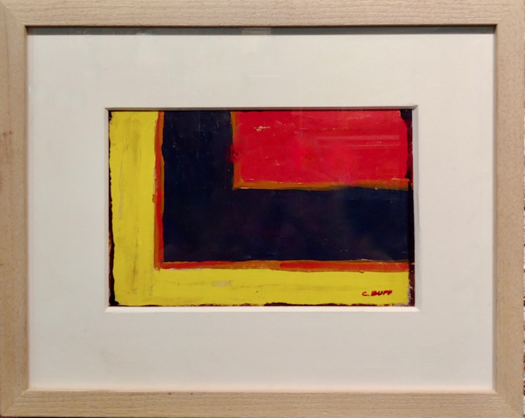 Conrad Buff -yellow Red & Black Abstract -1960s California Modernist ...
