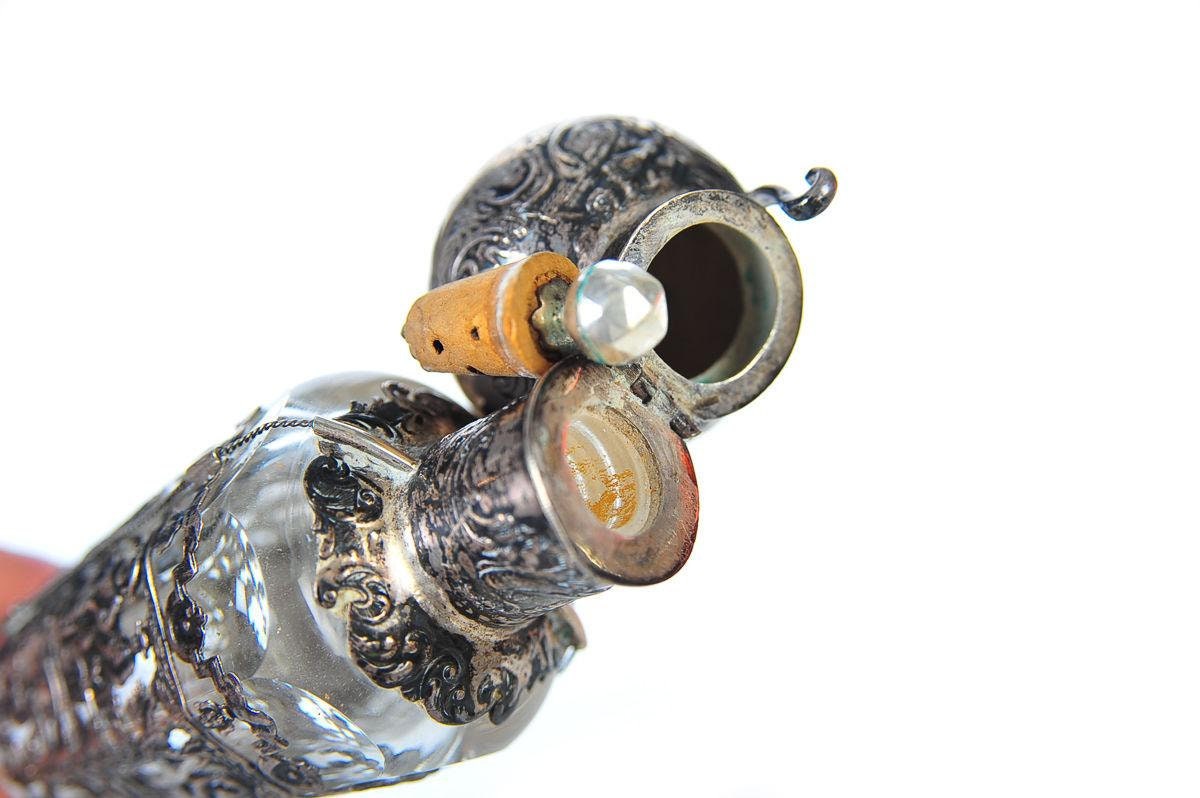 Victorian Crystal & Silver Perfume Bottle - Etsy