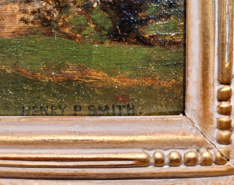 Henry Pember Smith -home on a 19th Century New England Country Side-oil ...