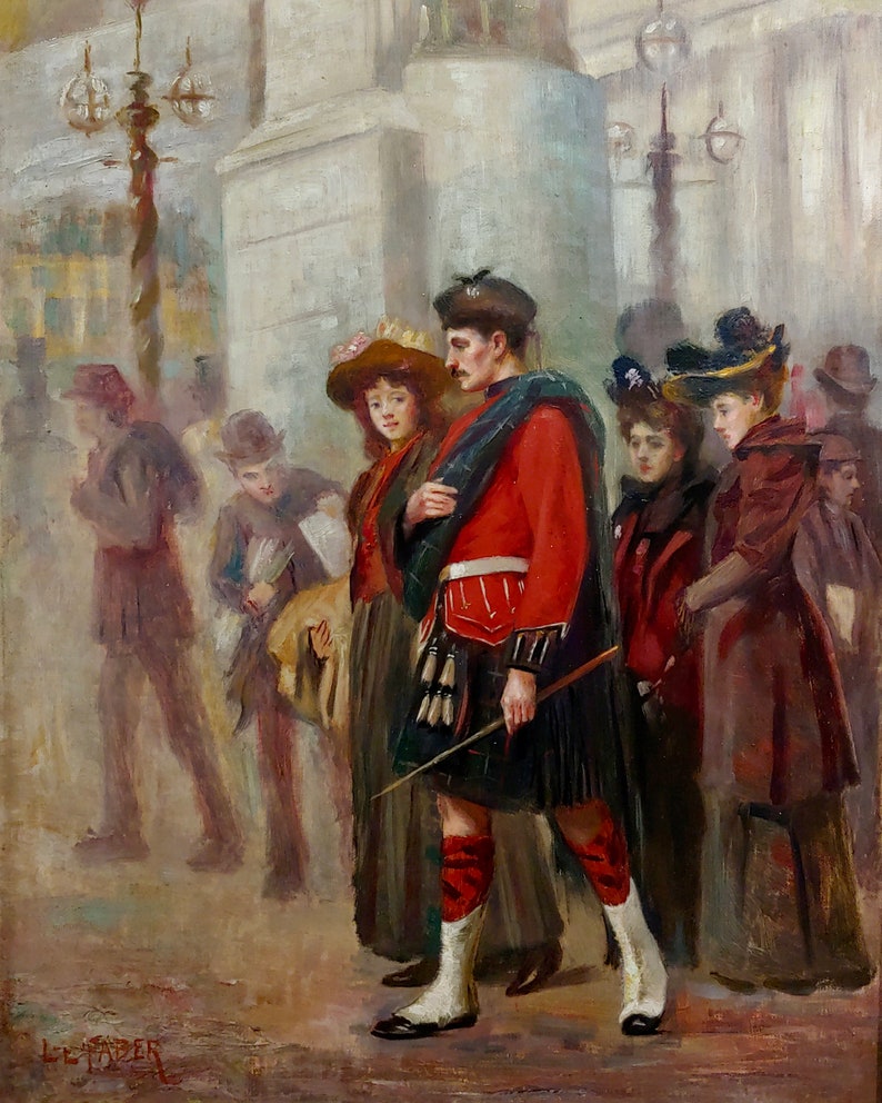 Ludwig Ernest Faber-scottish in Uniform W/his Wife in Downtown ...