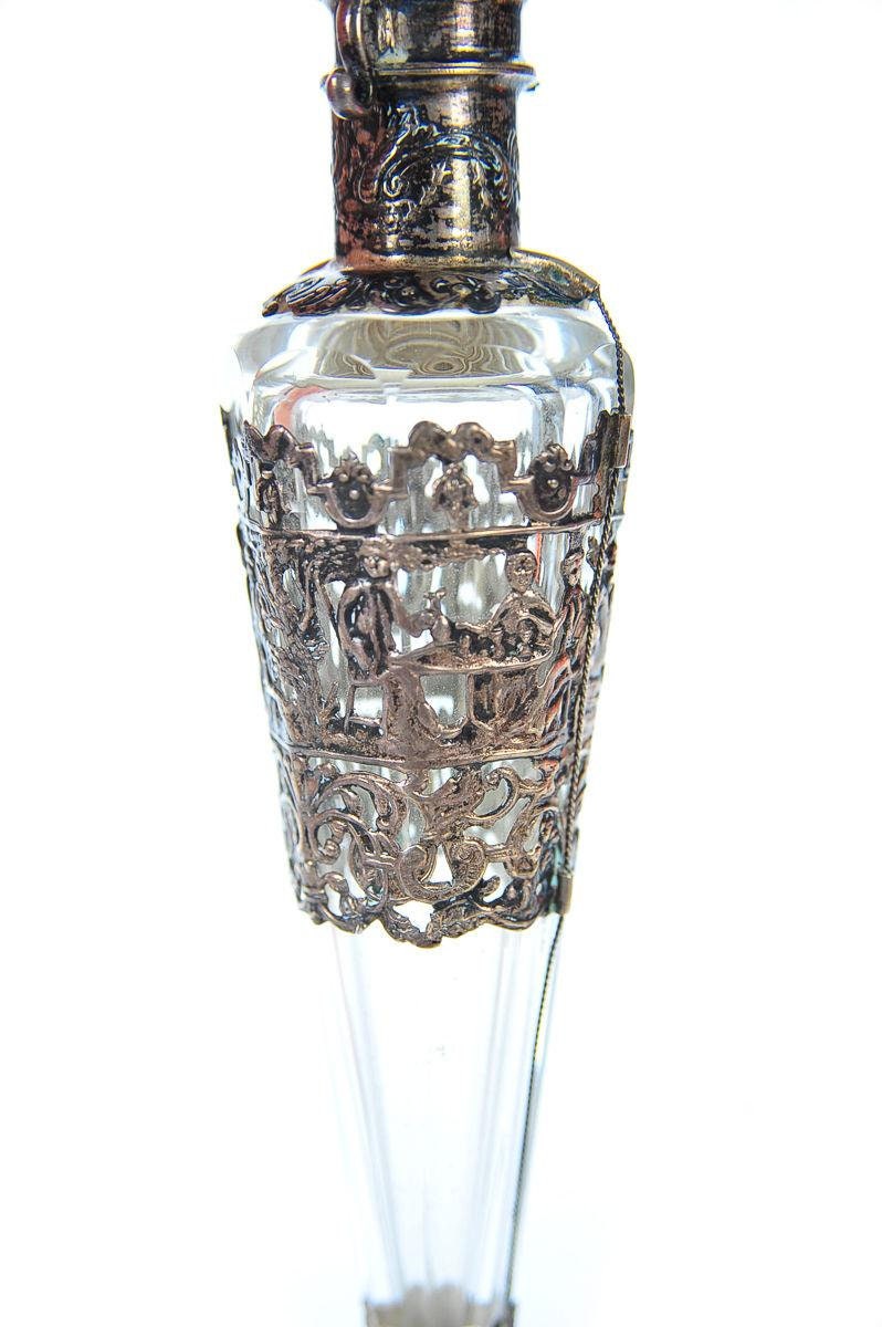 Victorian Crystal & Silver Perfume Bottle - Etsy