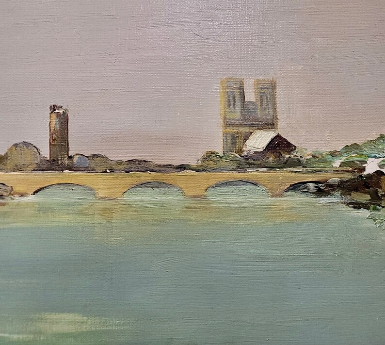 Jean Helleu -under a Blanket of Snow by the River-1950s French Oil ...