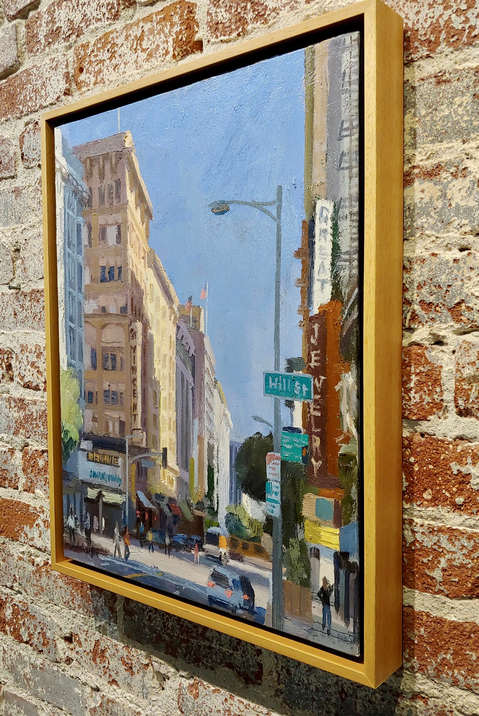 Alex Schaefer -hill Street in Downtown La -oil Painting - Etsy