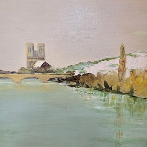 Jean Helleu -under a Blanket of Snow by the River-1950s French Oil ...