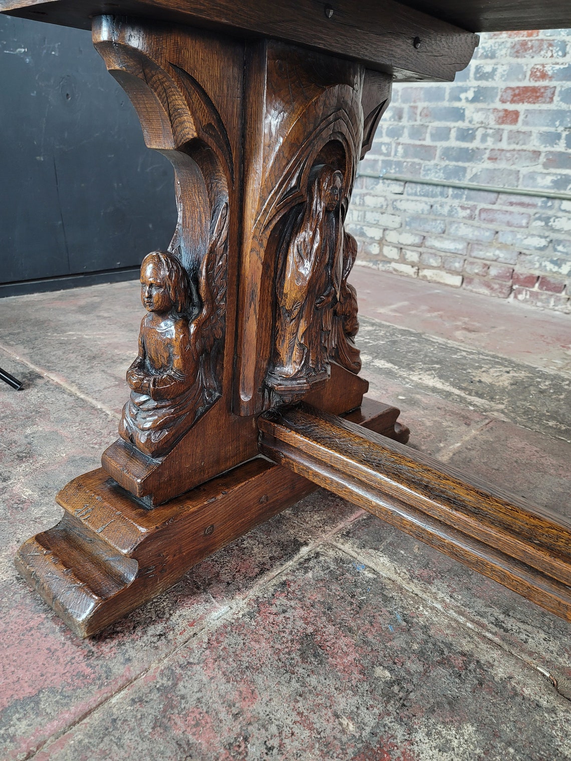 17th Century Carved Oak Figural Refectory Dining Table - Etsy