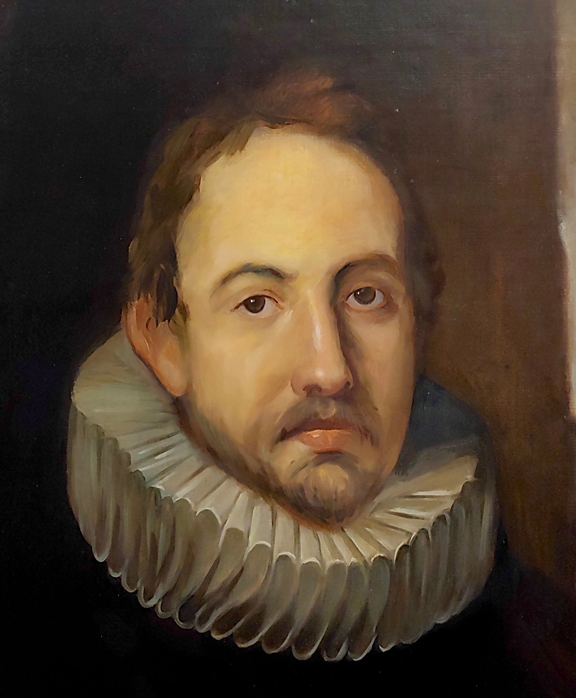 18th Century Portrait of a Spanish Gentleman With a Ruff Collar-oil ...