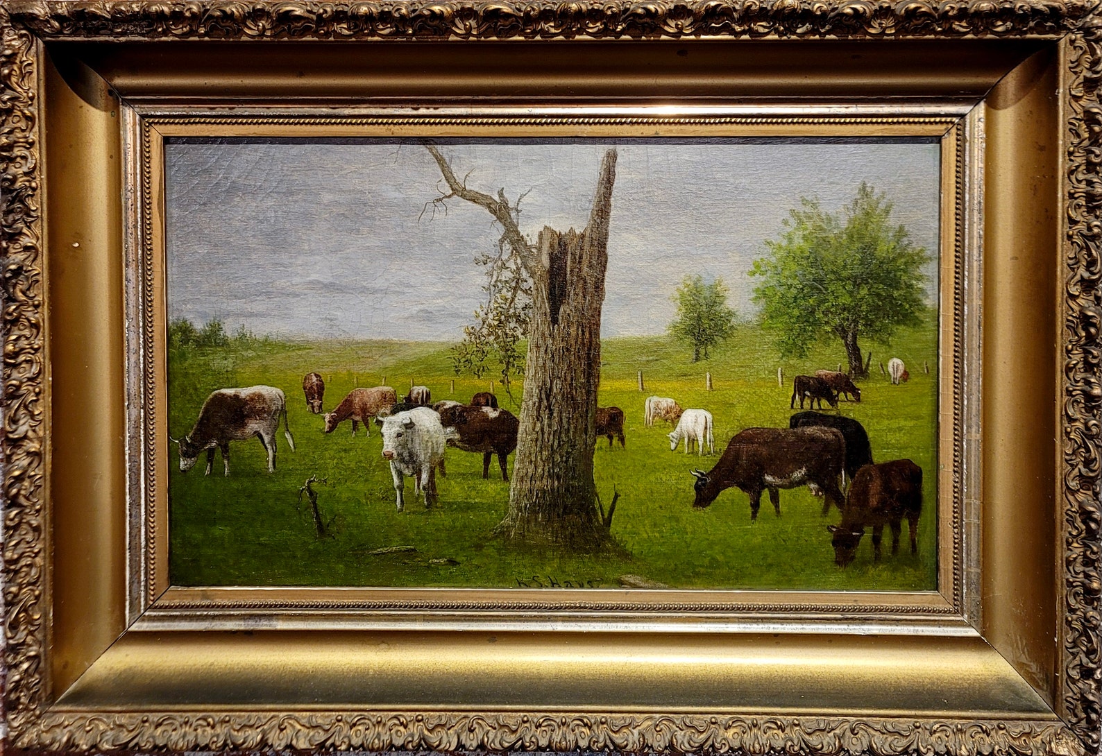 Barton Stone Hays -cows Grazing in a Pastoral Landscape-19th Century ...