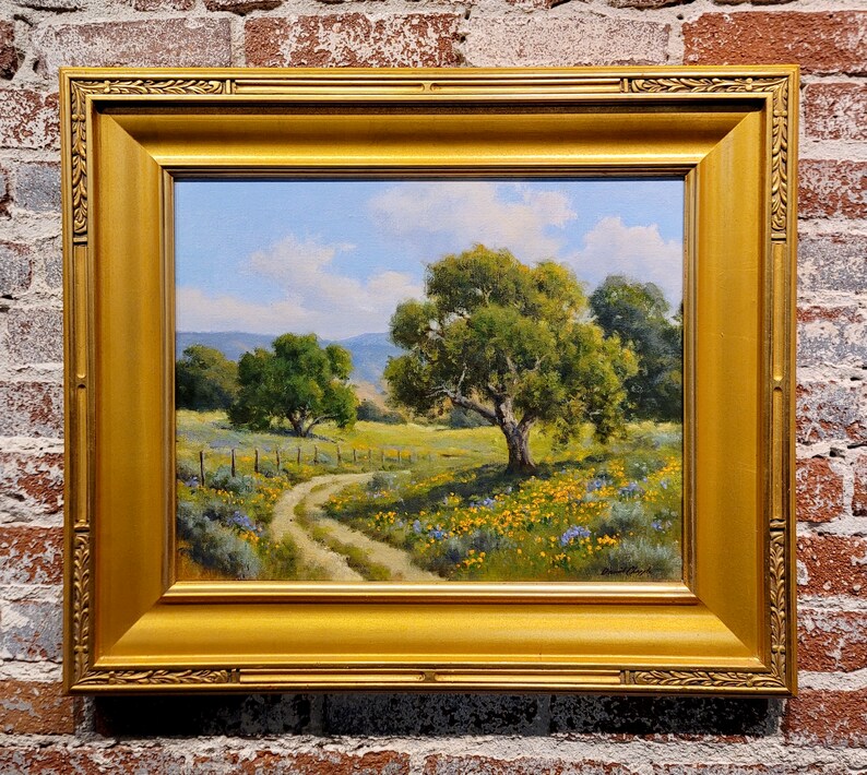 David Chapple -poppy Fields in a Gorgeous California Oak Landscape-oil ...