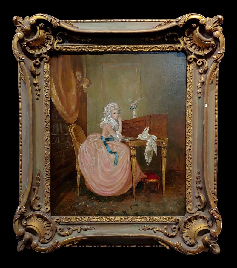 19th Century French Mistress Writing a Love Letter -oil Painting - Etsy