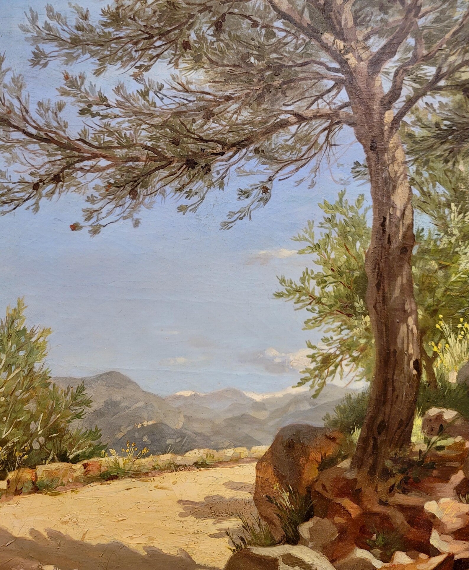 1860s Picturesque Country Side Road Oil Painting by Pierre Adrien ...