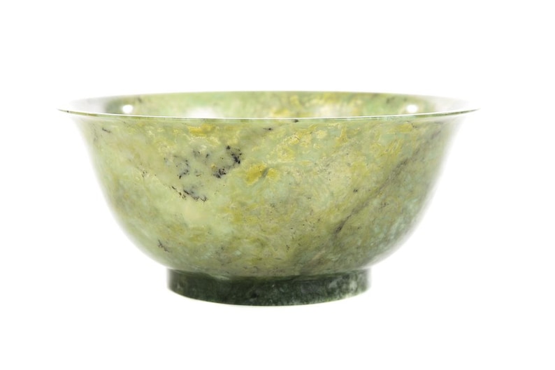 Chinese Vintage Spinach Jade Bowl - Etsy