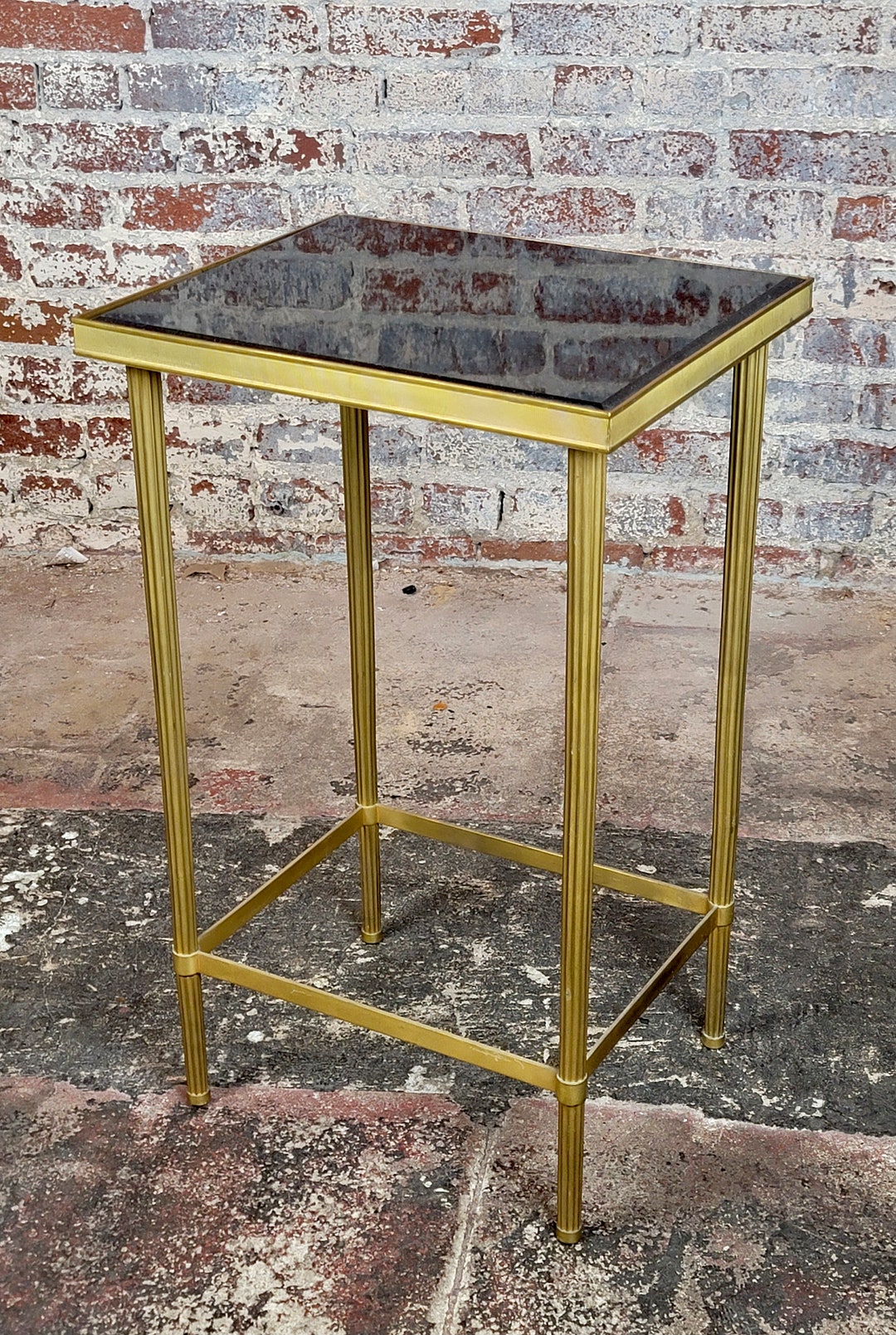 French Directoire Brass Side Table With Black Granite Top - Etsy