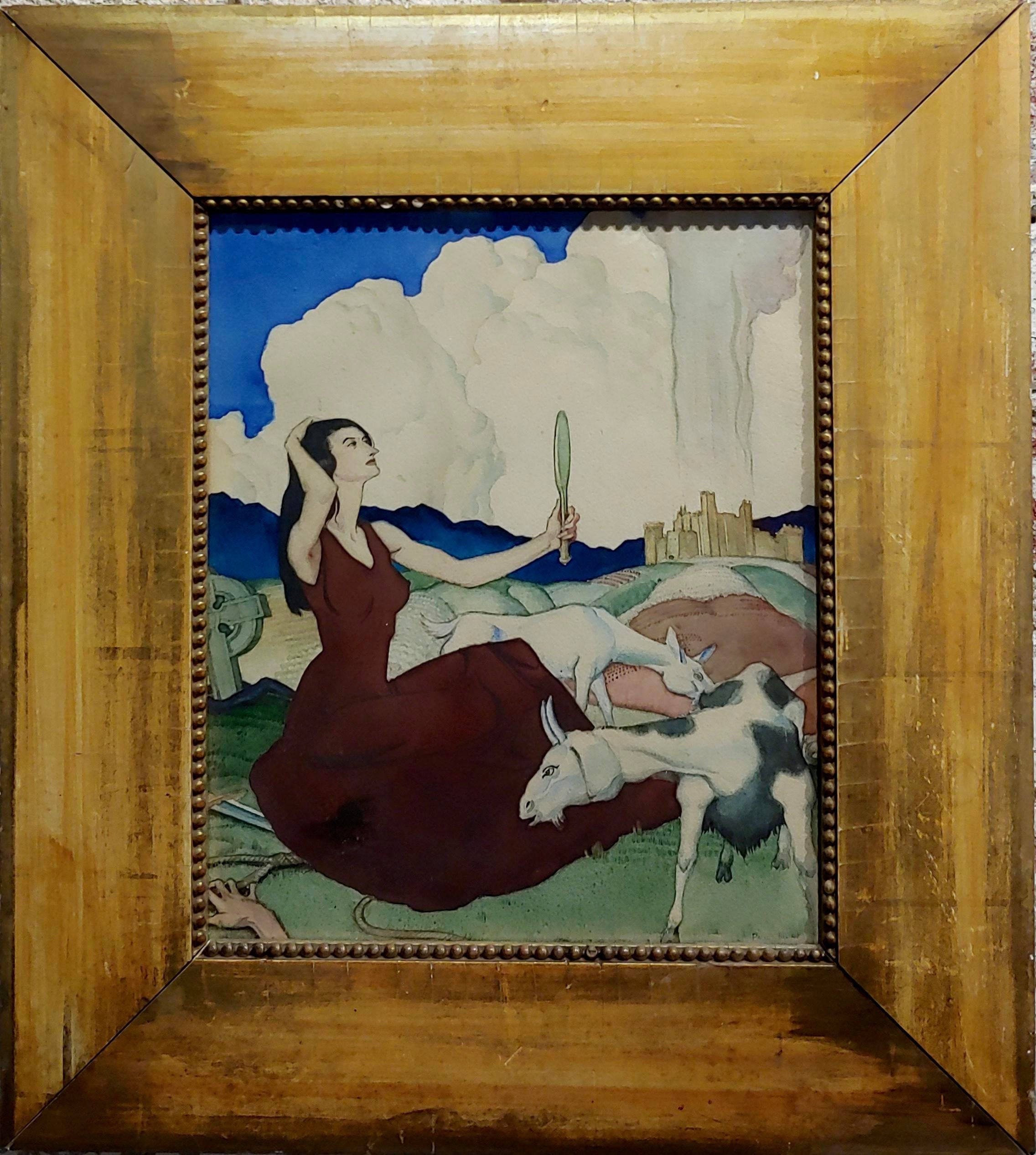 1930s Woman in a Surreal Background Painting by Paul Julian - Etsy