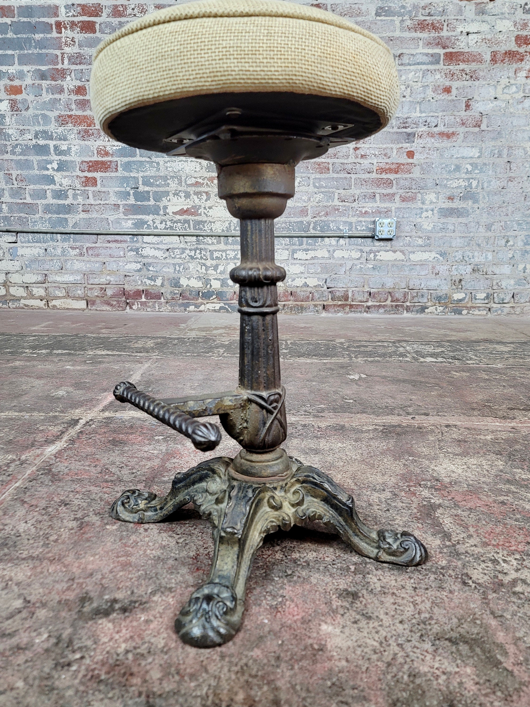 Antique 1920s Cast Iron Bar Stool a Pair - Etsy