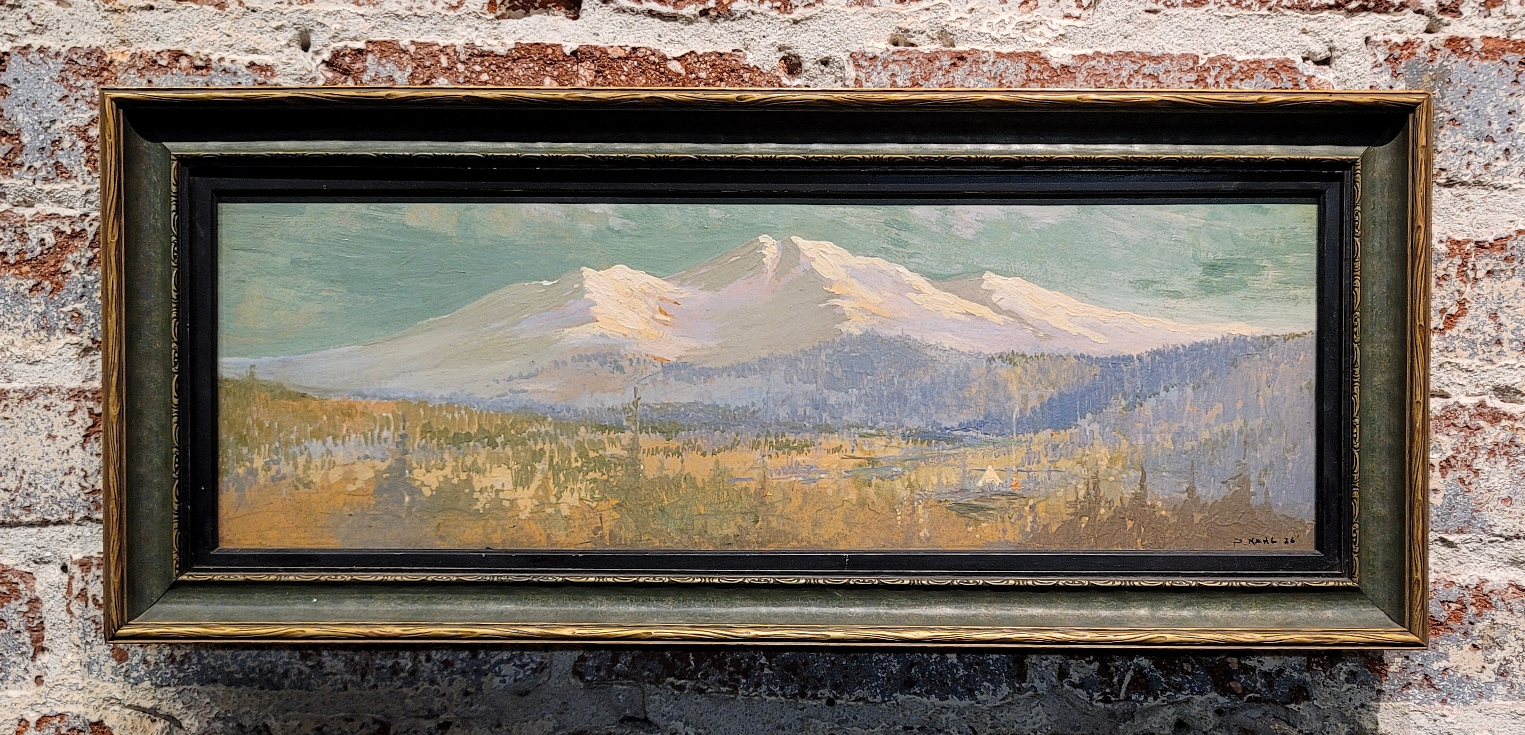 Perham Nahl 1920s Western Landscape W/native American Teepee oil ...