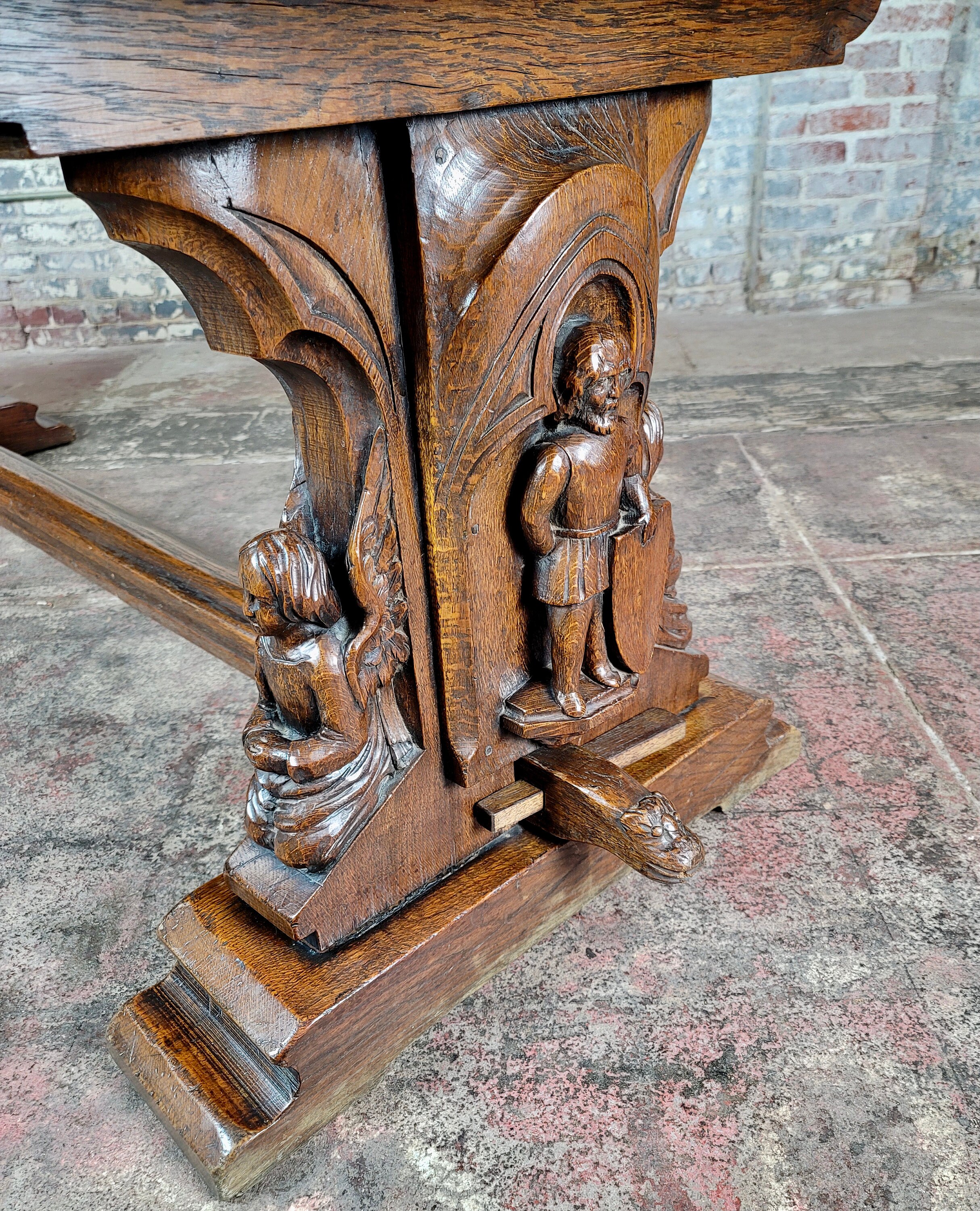 17th Century Carved Oak Figural Refectory Dining Table - Etsy