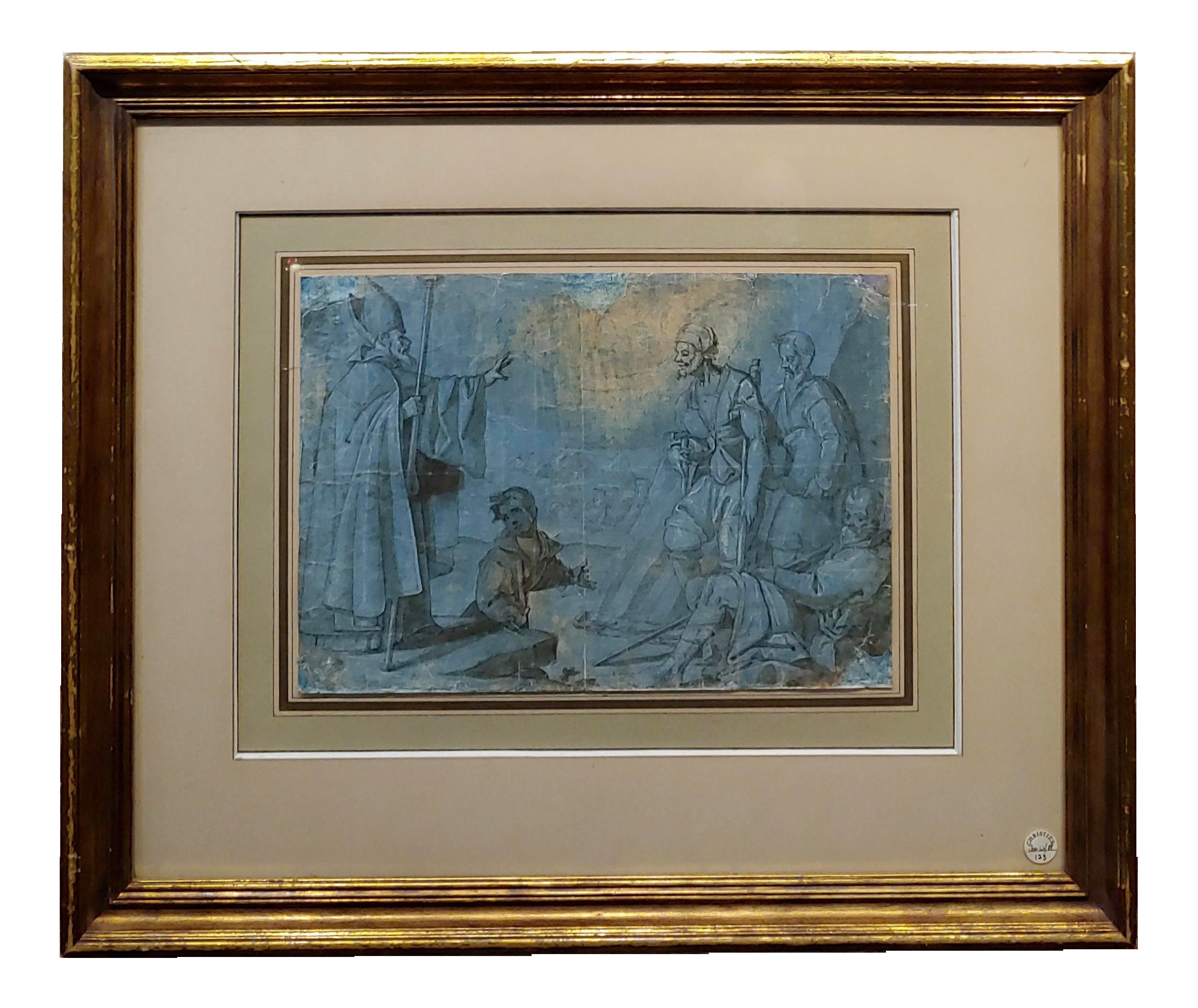 16th Century Dutch Old Master Drawing -bishop Blessing Cripple ...