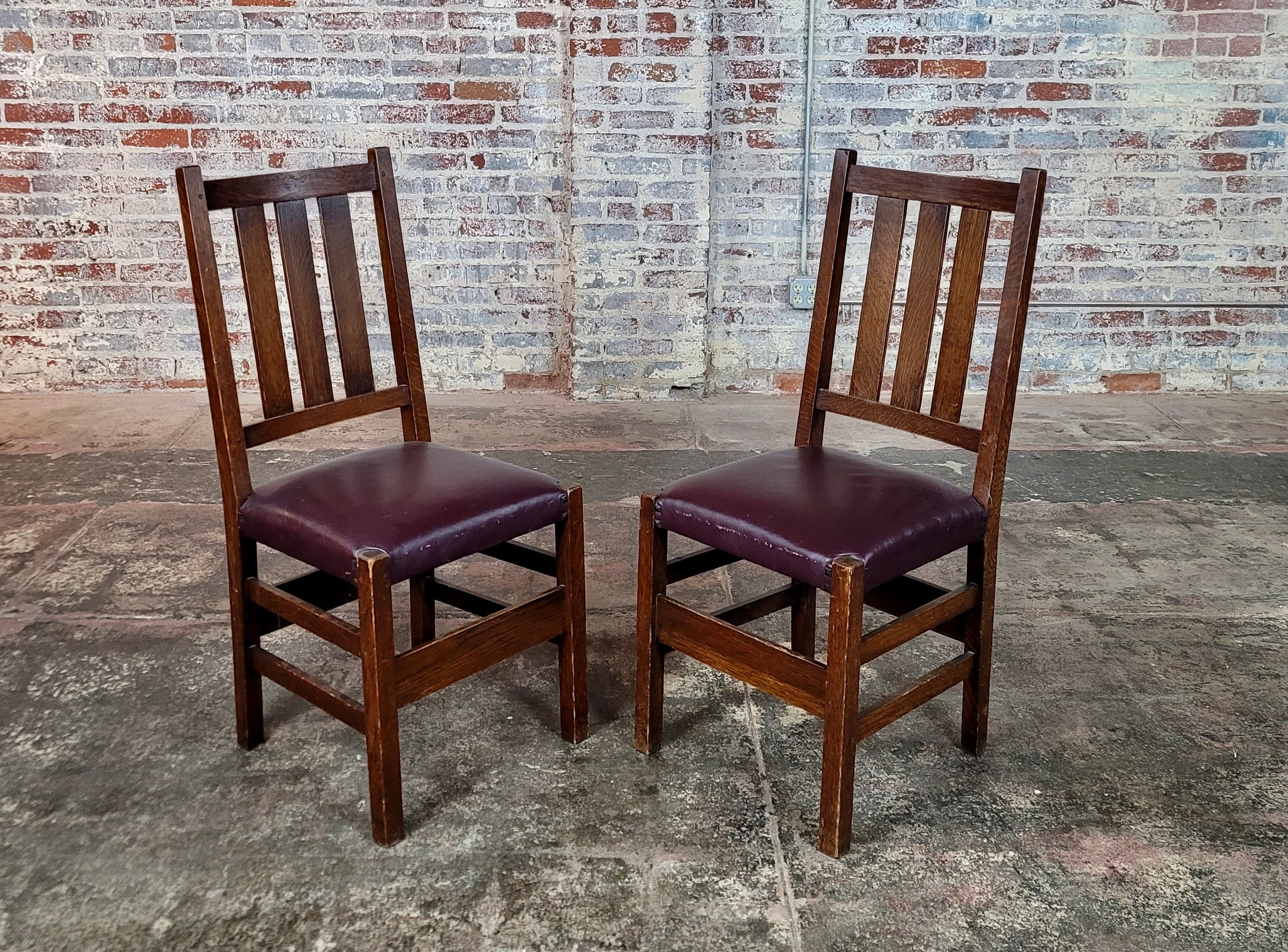 Gustav Stickley Side Chairs -model #350 Circa 1915 -set of 6 - Etsy
