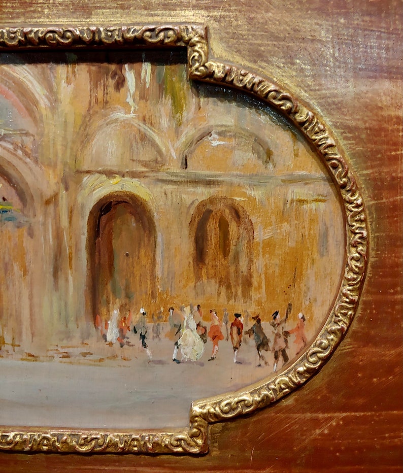 Emma Ciardi -masquerade in Piazza San Marco -19th Century Oil Painting ...