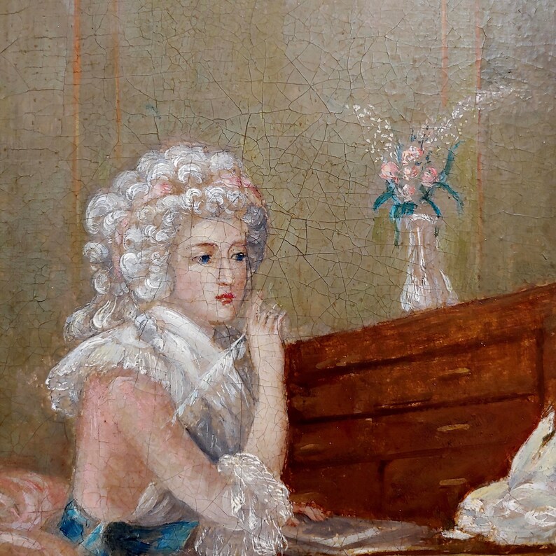 19th Century French Mistress Writing a Love Letter -oil Painting - Etsy