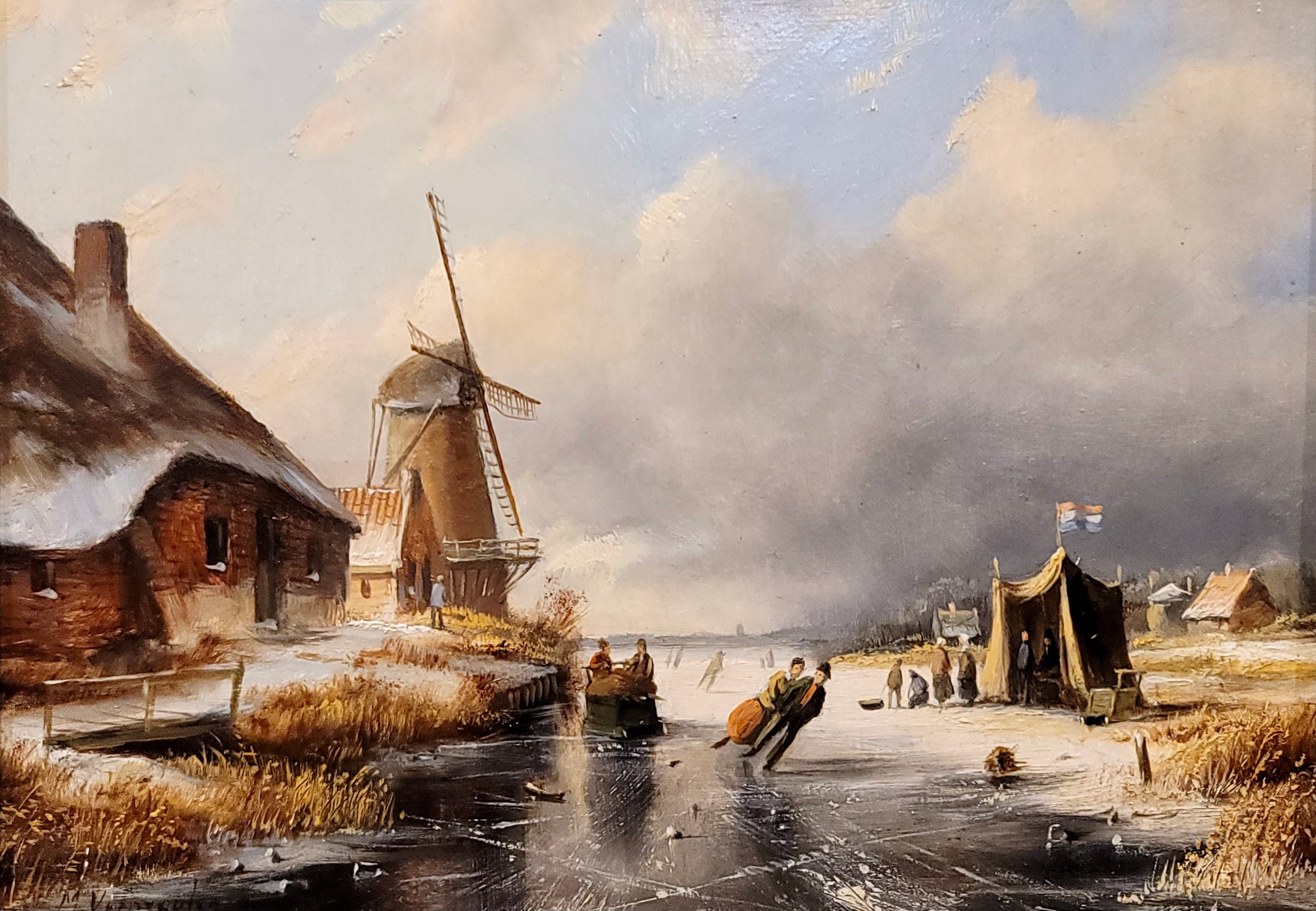 Marinus Cornelis Vermeulen 19th Century Romantic Dutch Winter Landscape ...