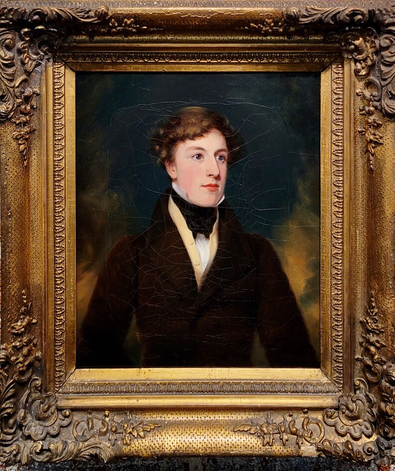 George Hayter Attributed-portrait of an Elegant Gentleman-19th Century ...