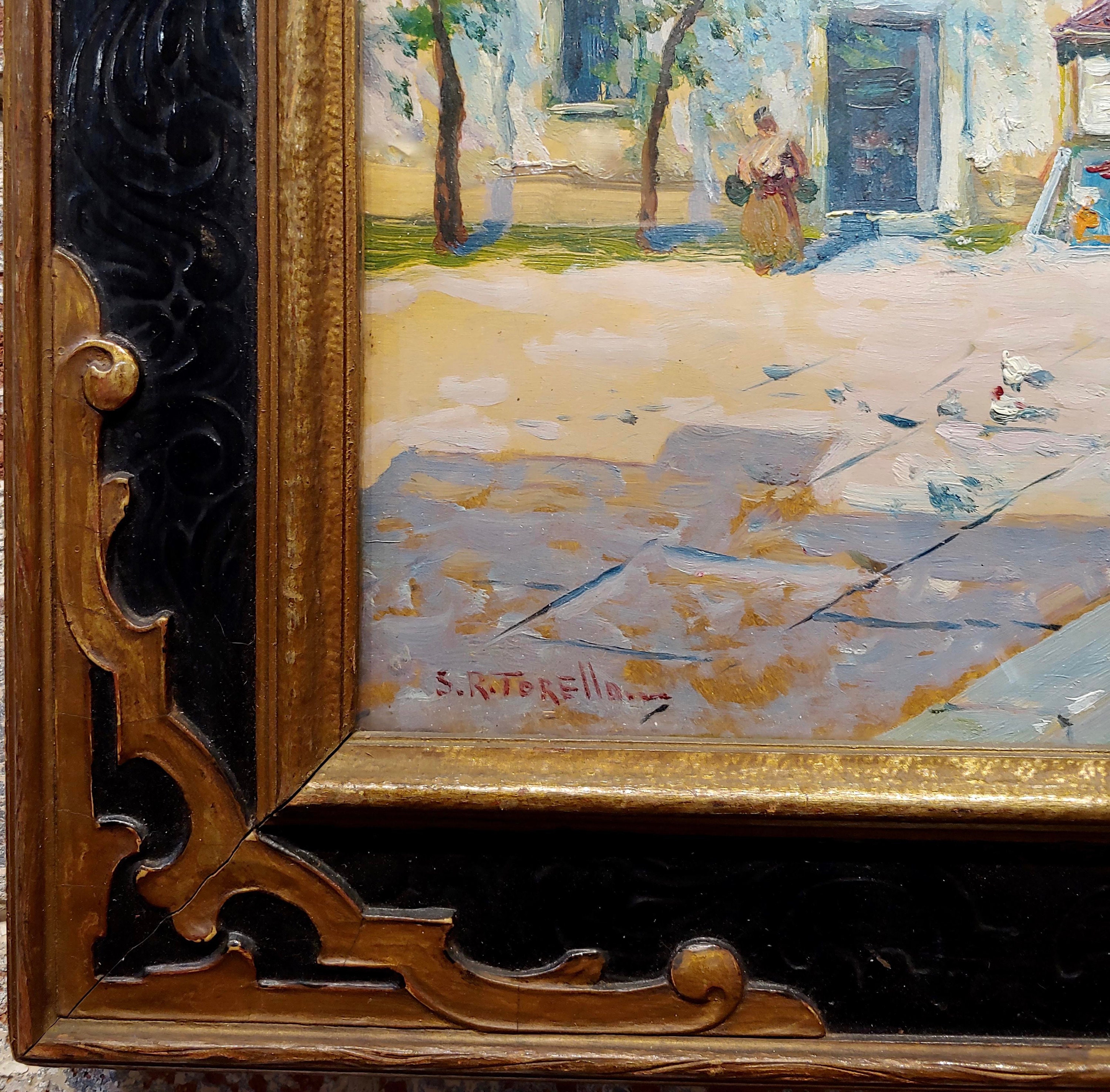 19th Century Mediterranean Painting by S.r. Torello of Venetian Scene ...