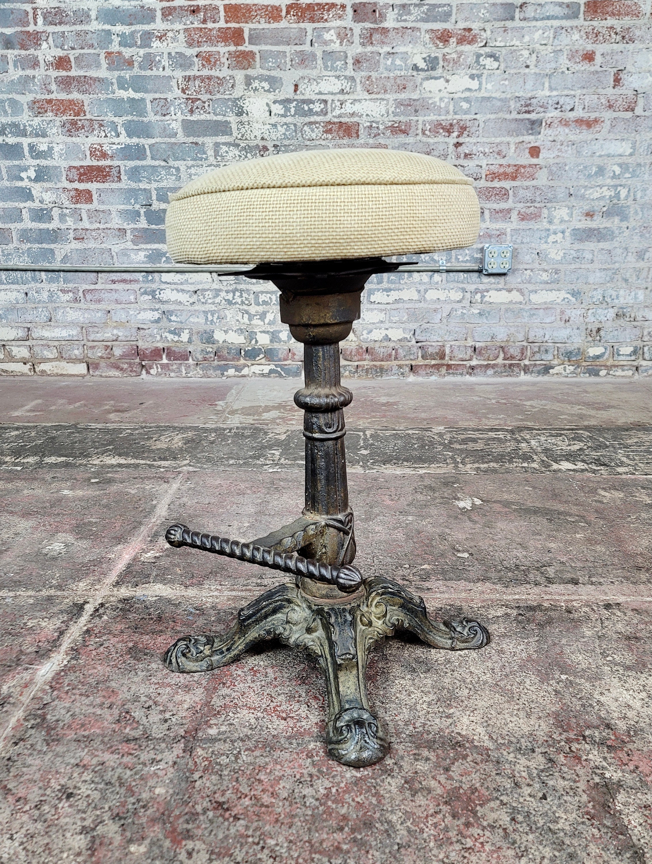 Antique 1920s Cast Iron Bar Stool a Pair - Etsy