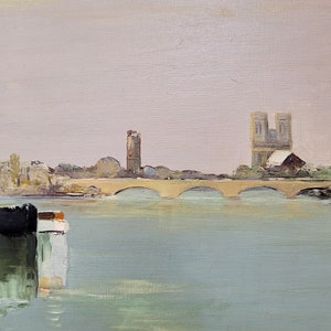 Jean Helleu -under a Blanket of Snow by the River-1950s French Oil ...