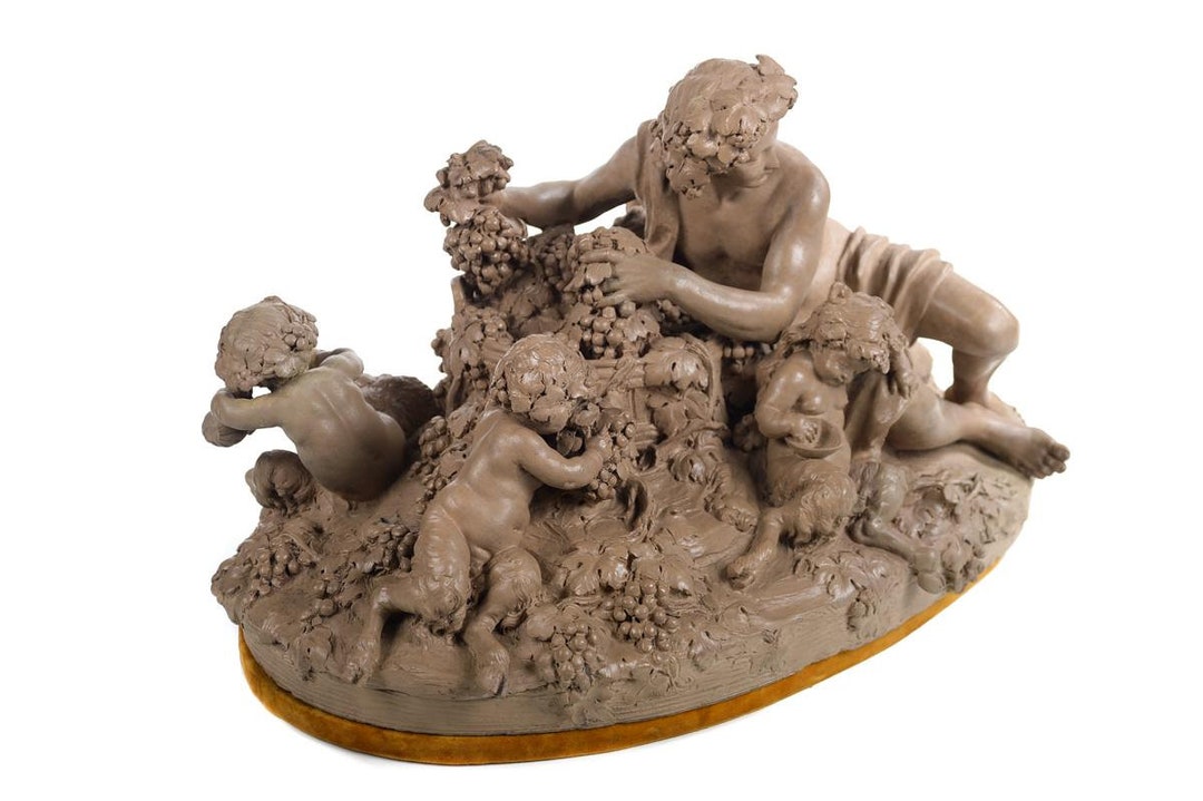 Bacchus Satyrs W/grapes & Wine-19th C. Terracotta Sculpture - Etsy