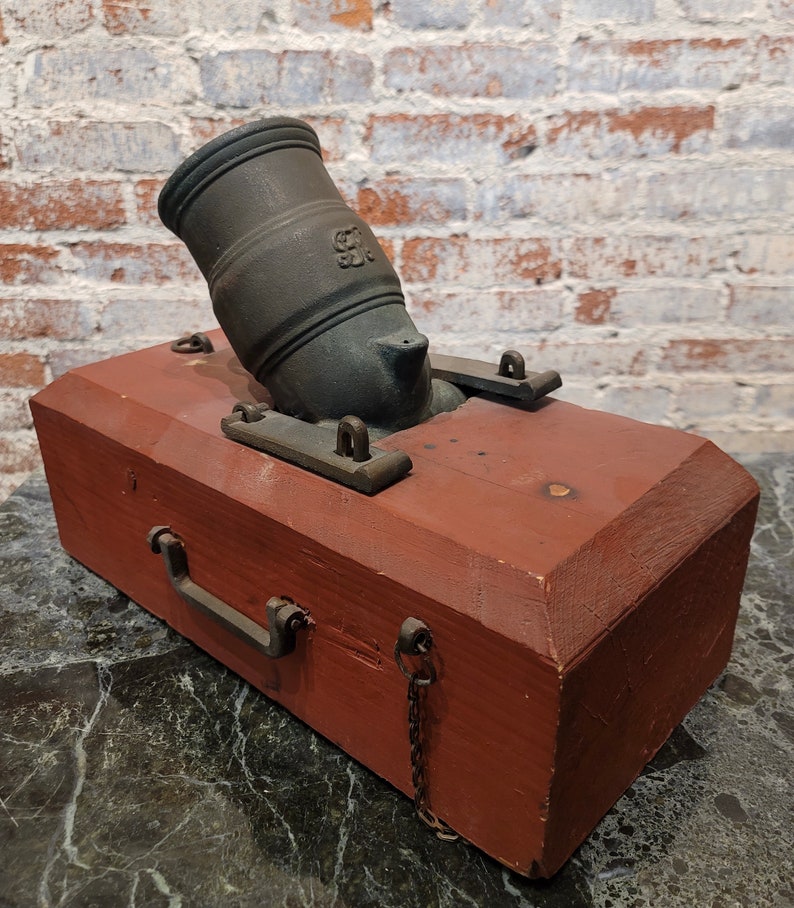 British Metal Mortar Cannon on Wooden Base - Etsy