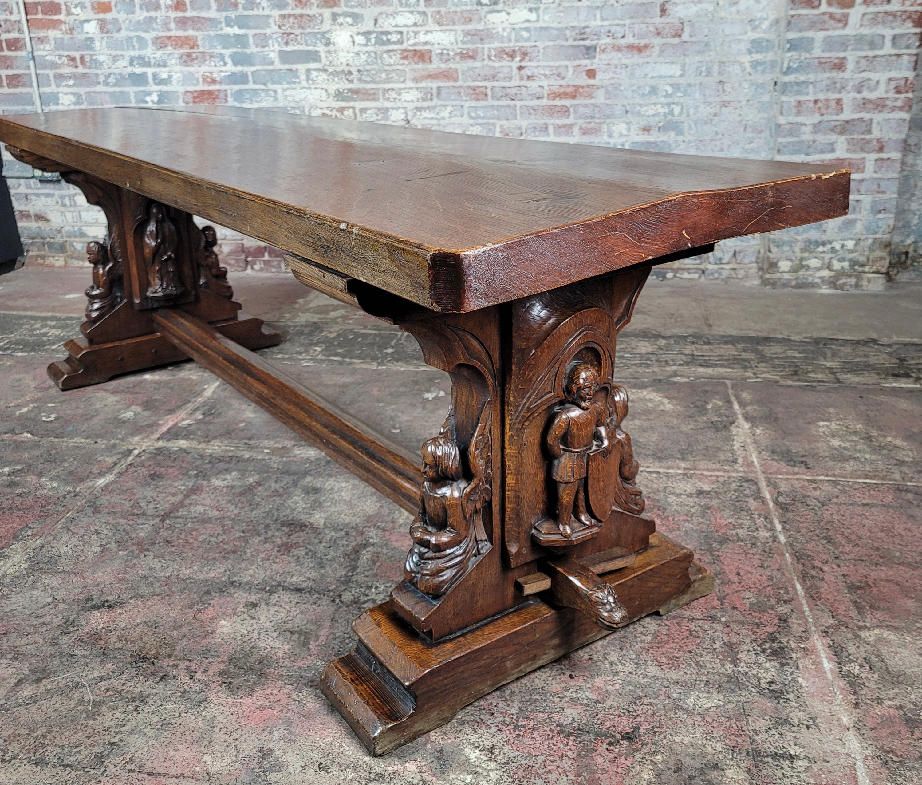17th Century Carved Oak Figural Refectory Dining Table - Etsy