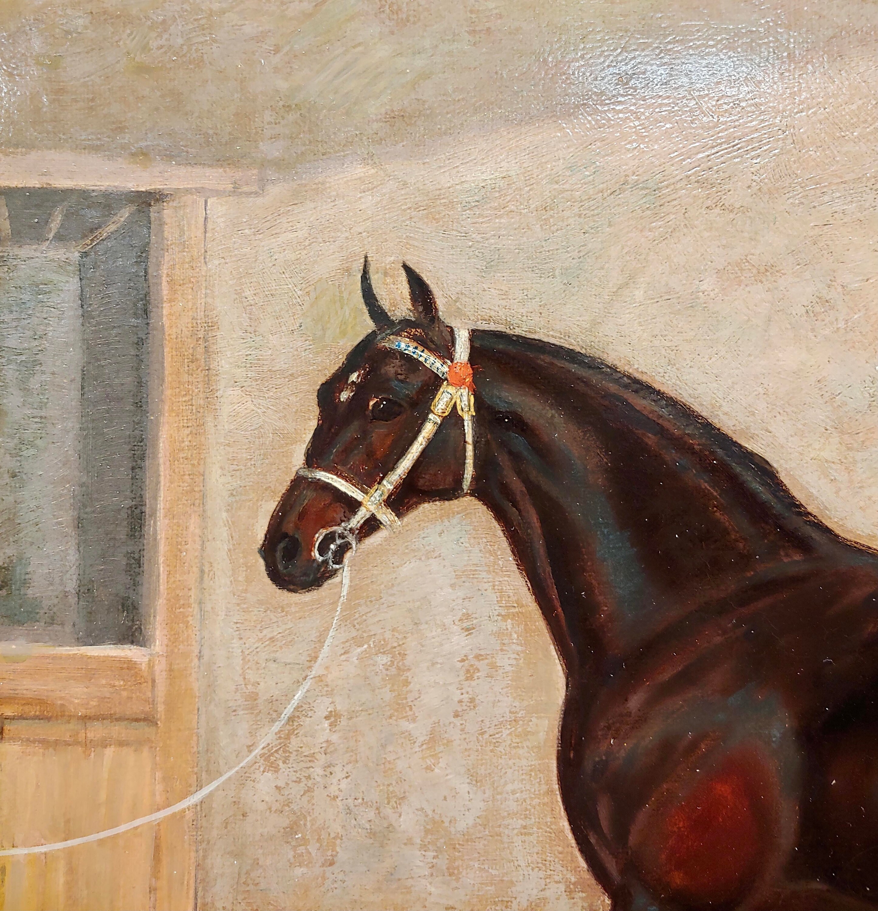 Portrait of Lord Drewton an Arabian Racehorse-19th C. Oil Painting by ...