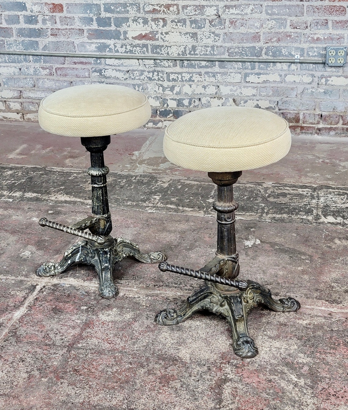 Antique 1920s Cast Iron Bar Stool - a Pair - Etsy