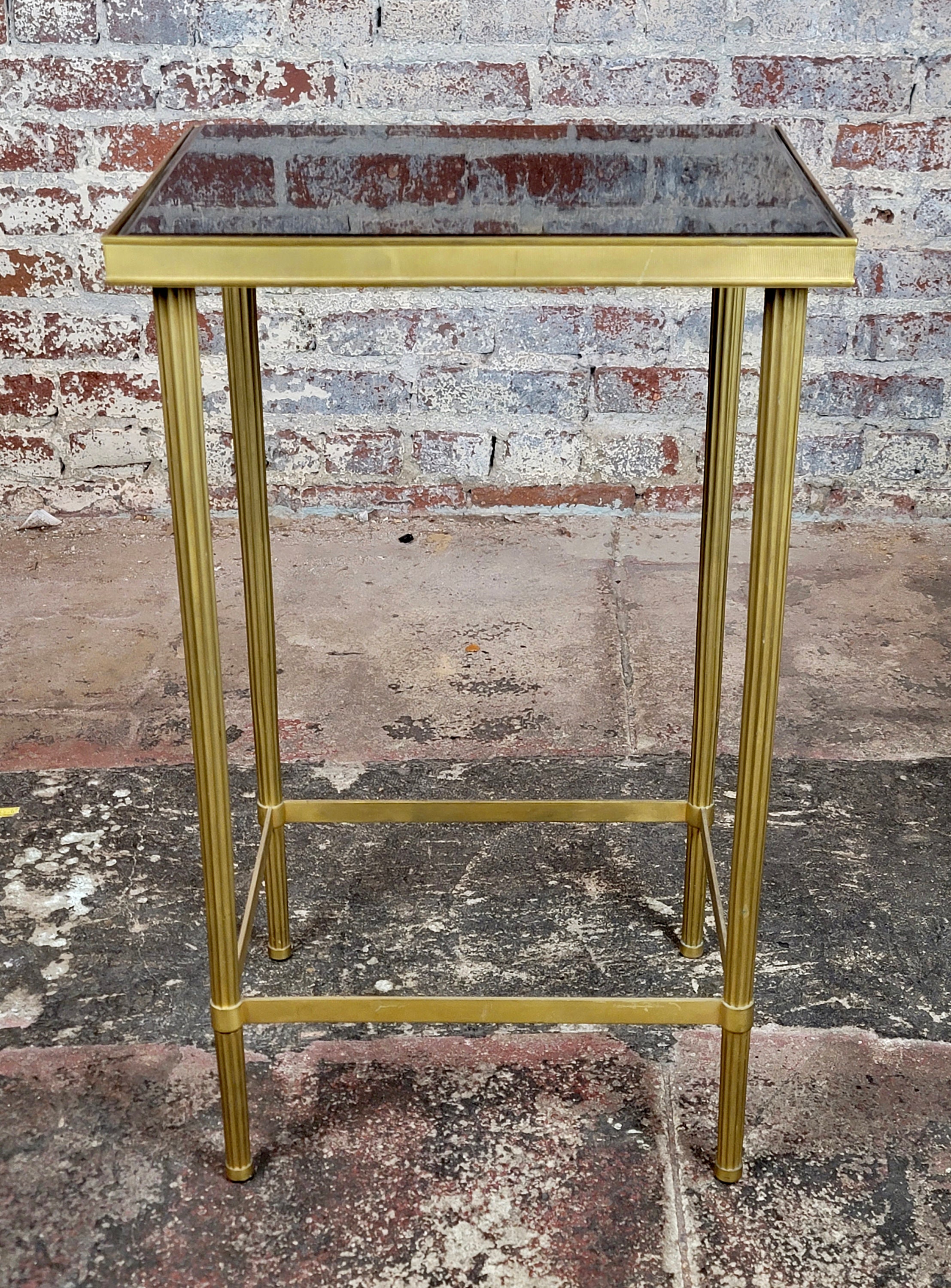 French Directoire Brass Side Table With Black Granite Top - Etsy