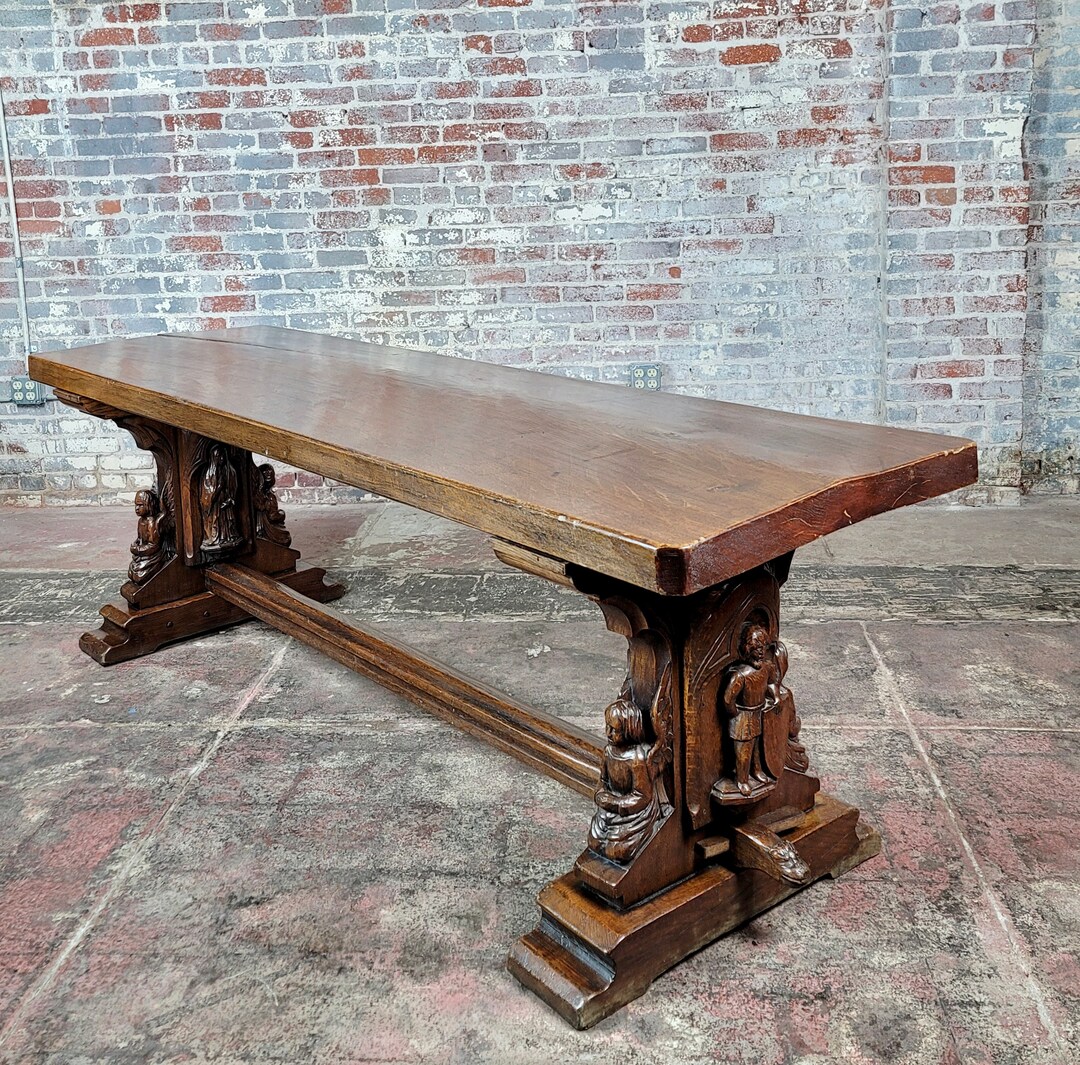 17th Century Carved Oak Figural Refectory Dining Table - Etsy
