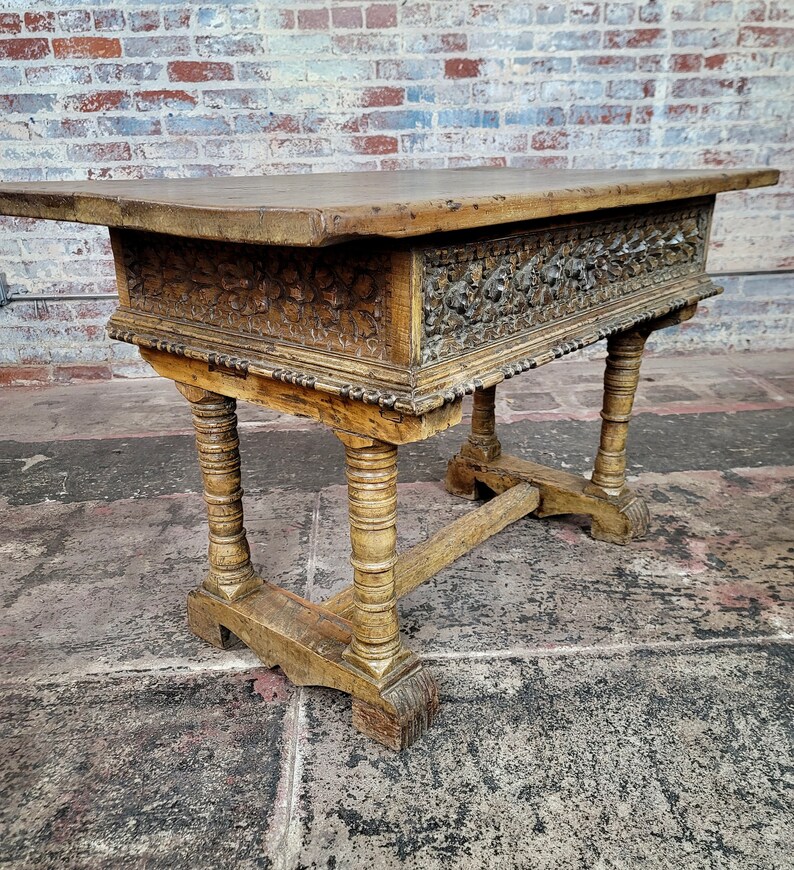 17th Century Spanish Baroque Writing Table -carved Walnut - Etsy