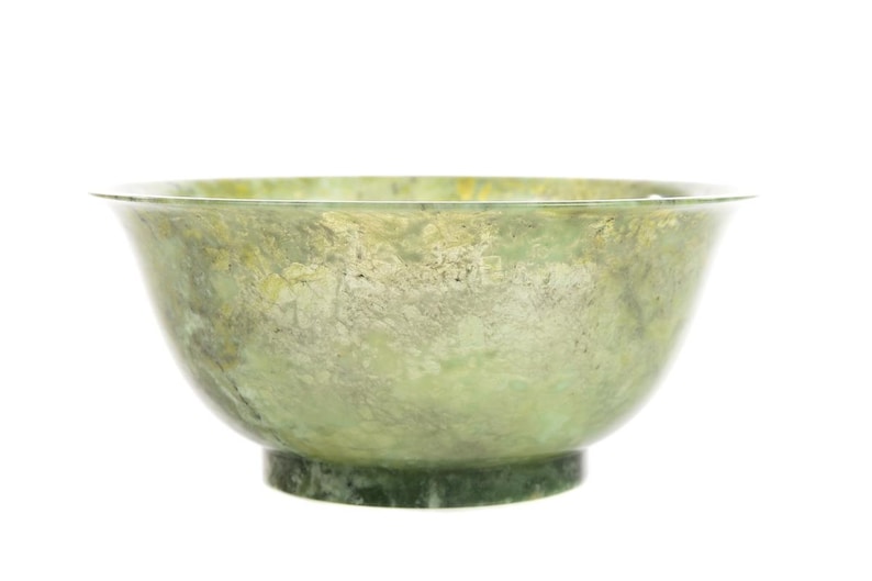 Chinese Vintage Spinach Jade Bowl - Etsy