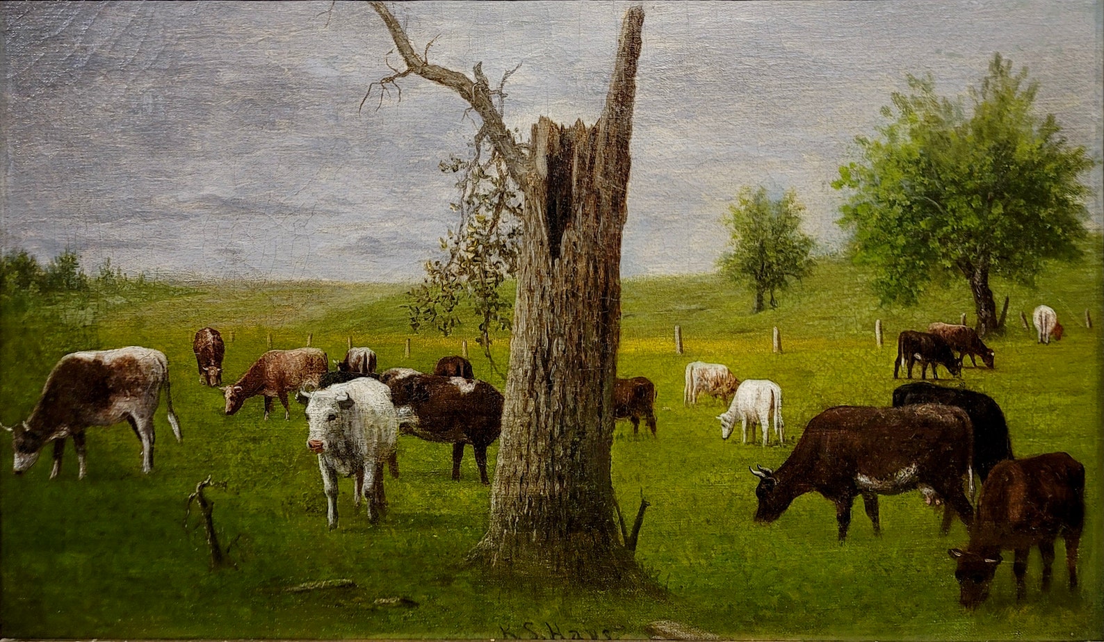 Barton Stone Hays -cows Grazing in a Pastoral Landscape-19th Century ...