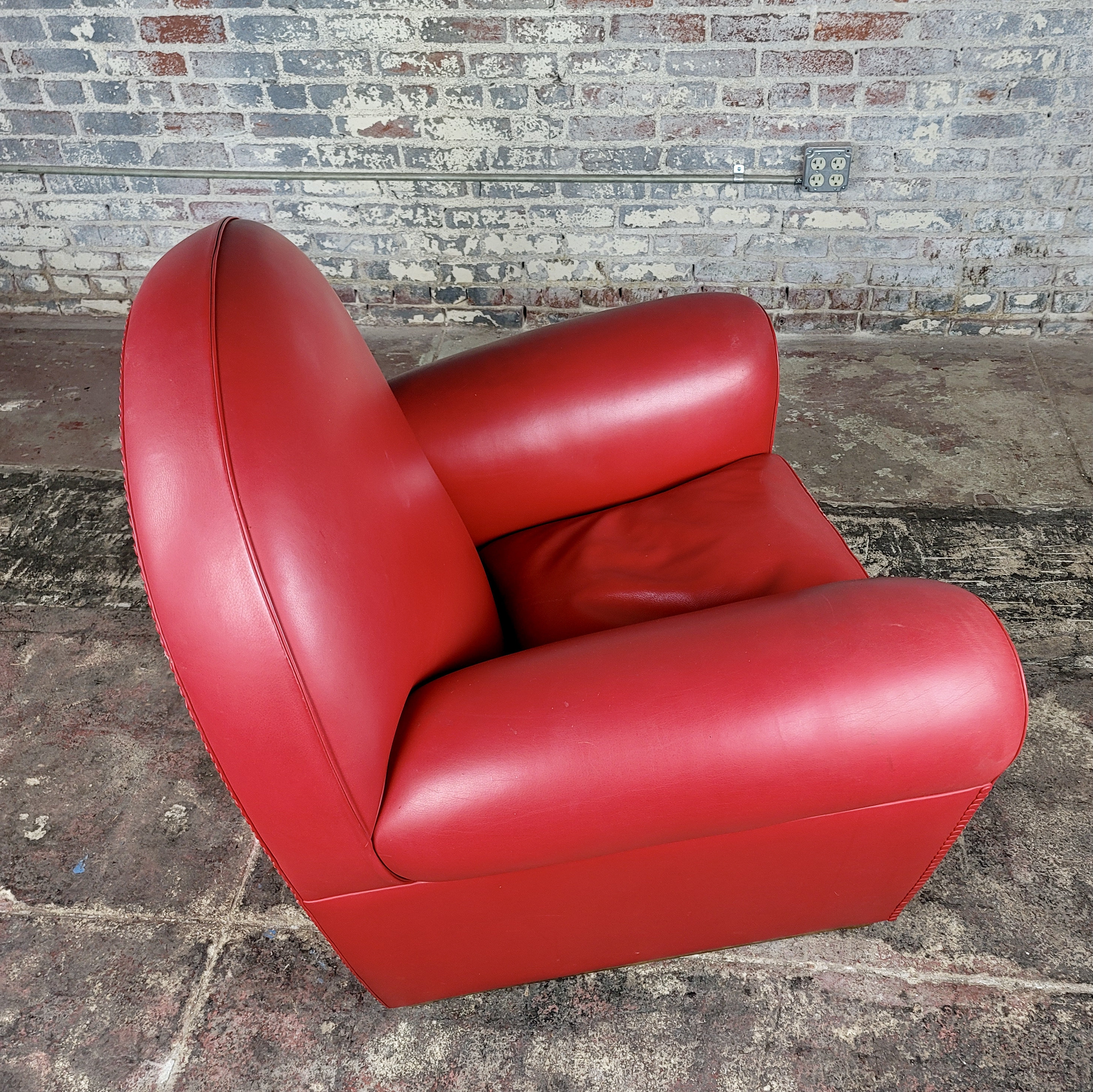 Poltrona Frau - Vanity Fair Red Leather Art Deco Club Chair Made in ...