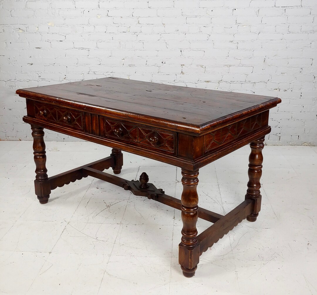 Italian Renaissance Writing Table W/2 Drawers - Etsy