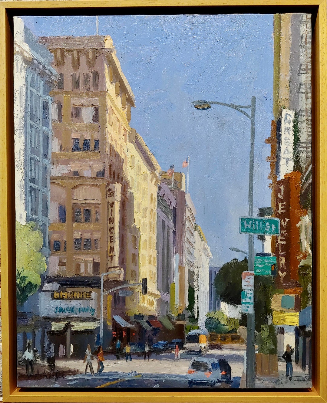 Alex Schaefer -hill Street in Downtown La -oil Painting - Etsy