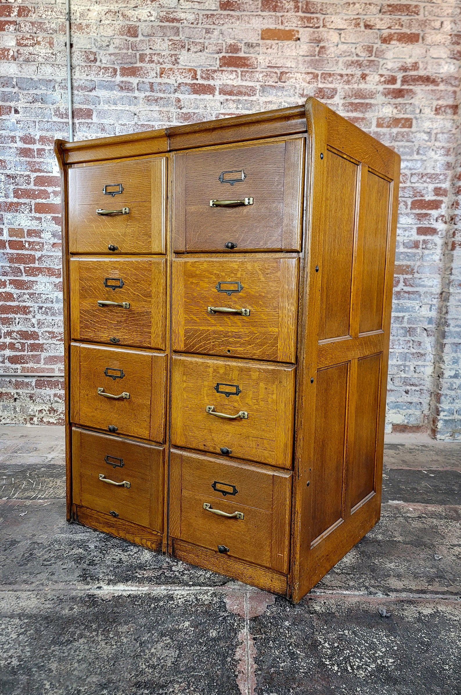1920s Antique Oak 8 Drawers Double Library File Cabinet - Etsy
