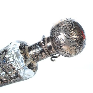 Victorian Crystal & Silver Perfume Bottle - Etsy