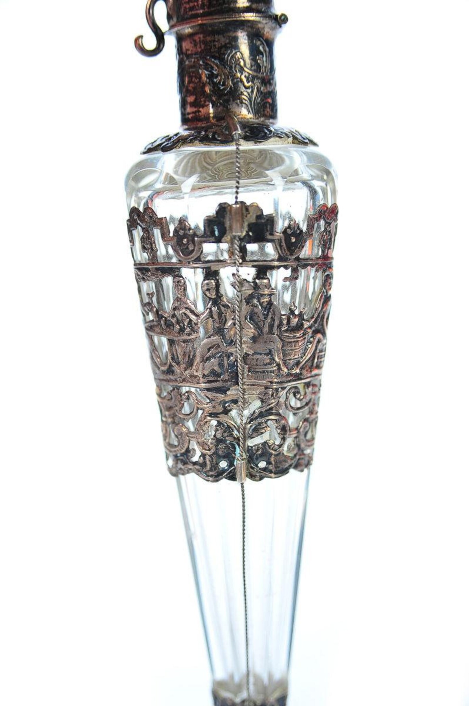 Victorian Crystal & Silver Perfume Bottle - Etsy