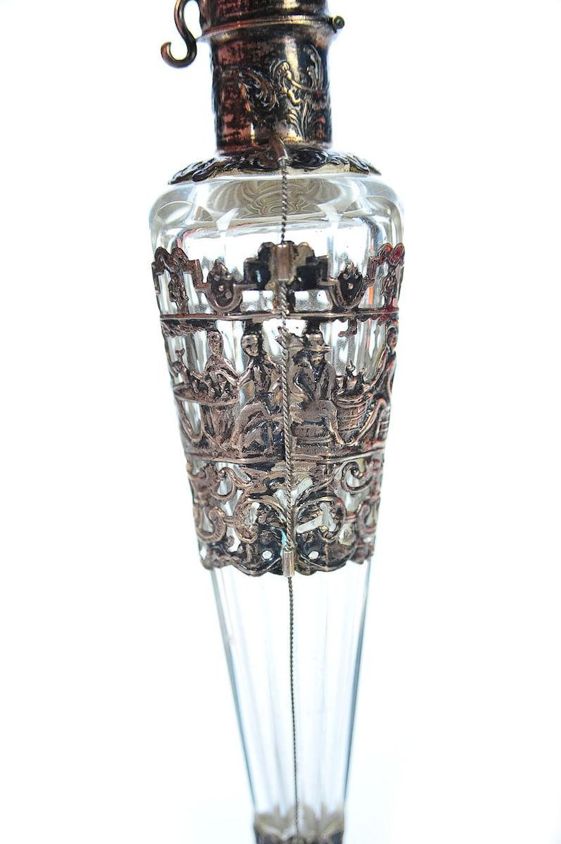 Victorian Crystal & Silver Perfume Bottle - Etsy