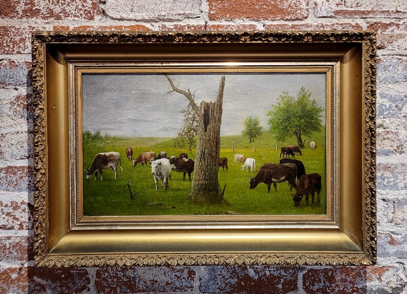Barton Stone Hays -cows Grazing in a Pastoral Landscape-19th Century ...
