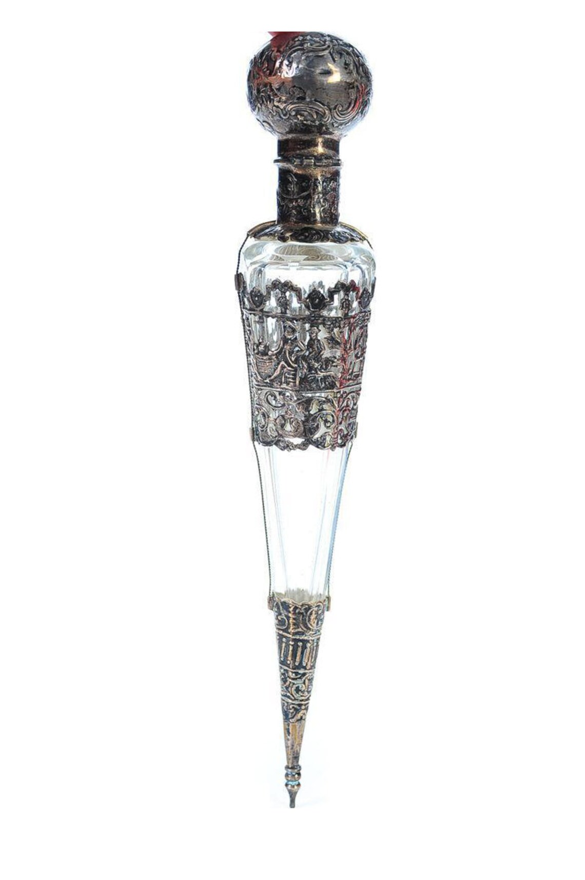 Victorian Crystal & Silver Perfume Bottle - Etsy